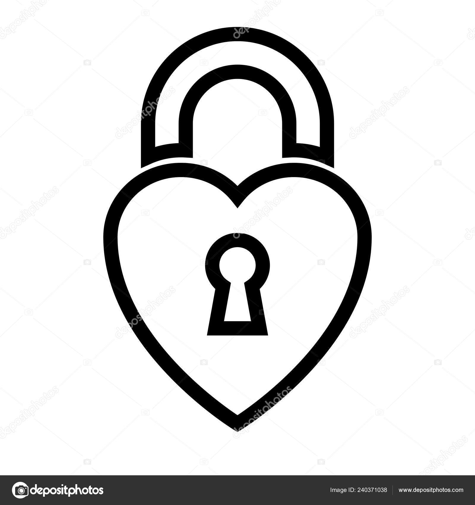 Heart shaped padlock Stock Vector Image by ©Laures #240371038