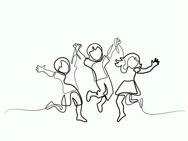 Happy jumping children holding hands Stock Vector Image by ©Valenty ...