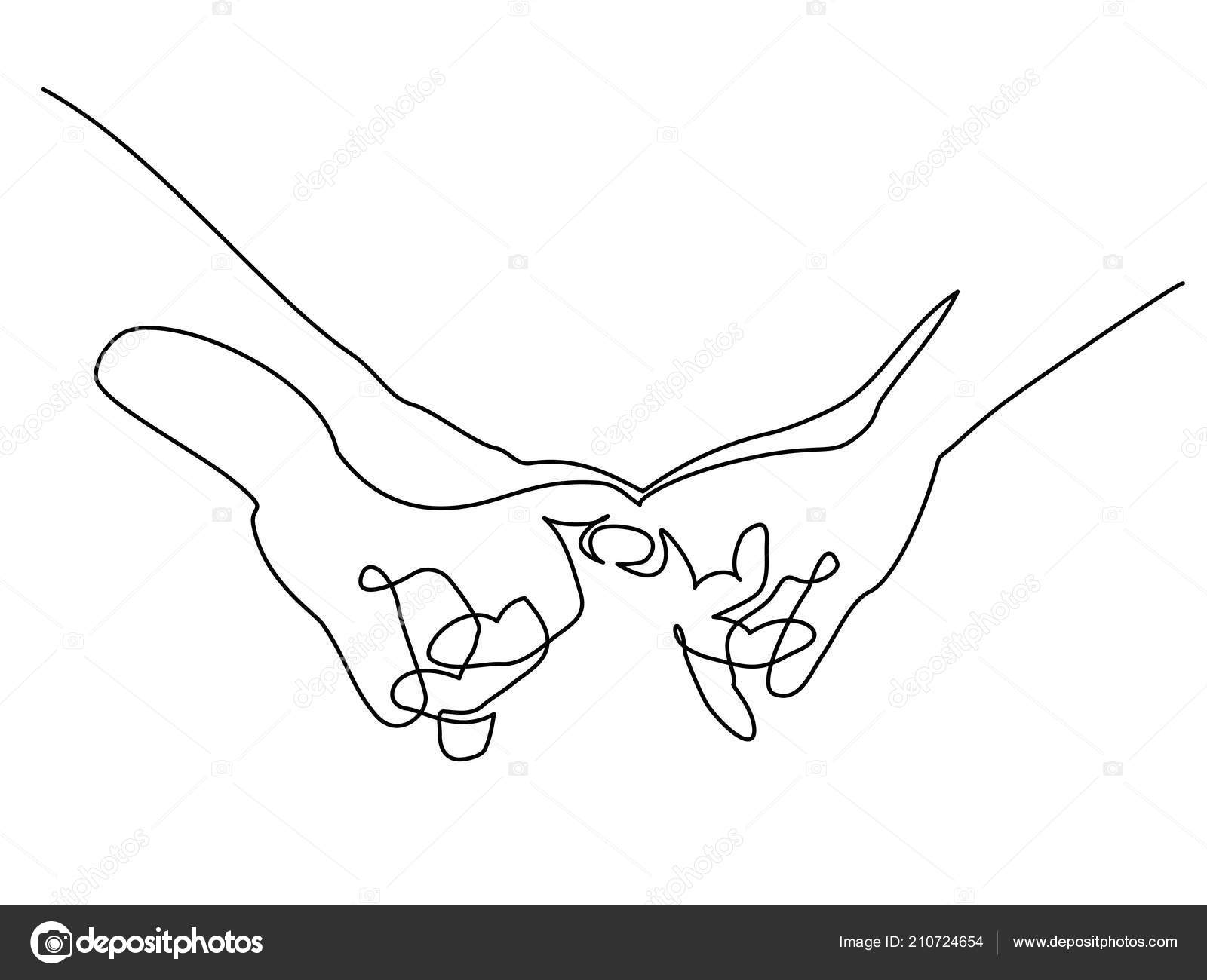 Download Continuous One Line Drawing Hands Woman And Man Holding