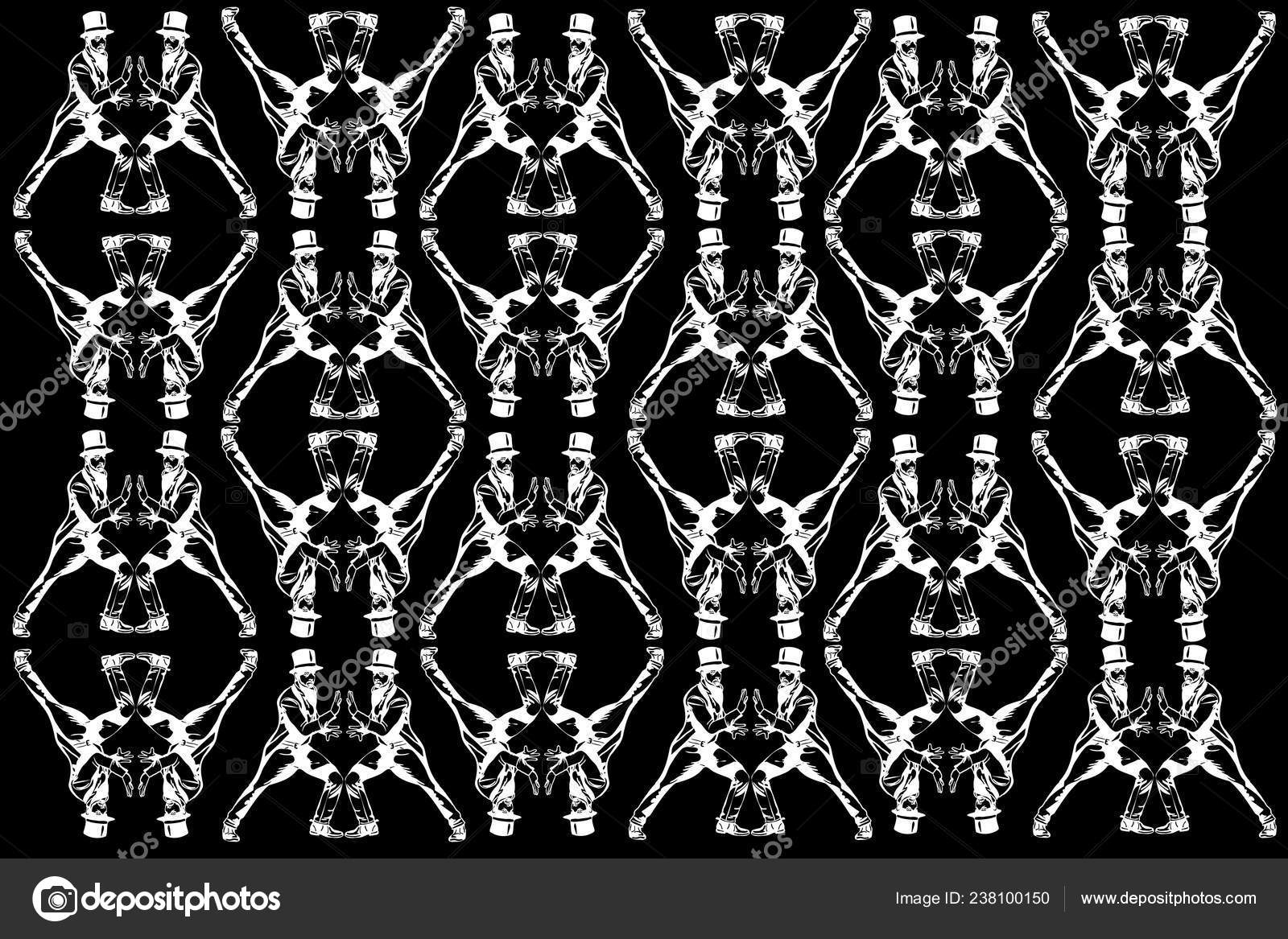 Black White Vector Sketch Magician Cylinder Making Passes His Hands ...