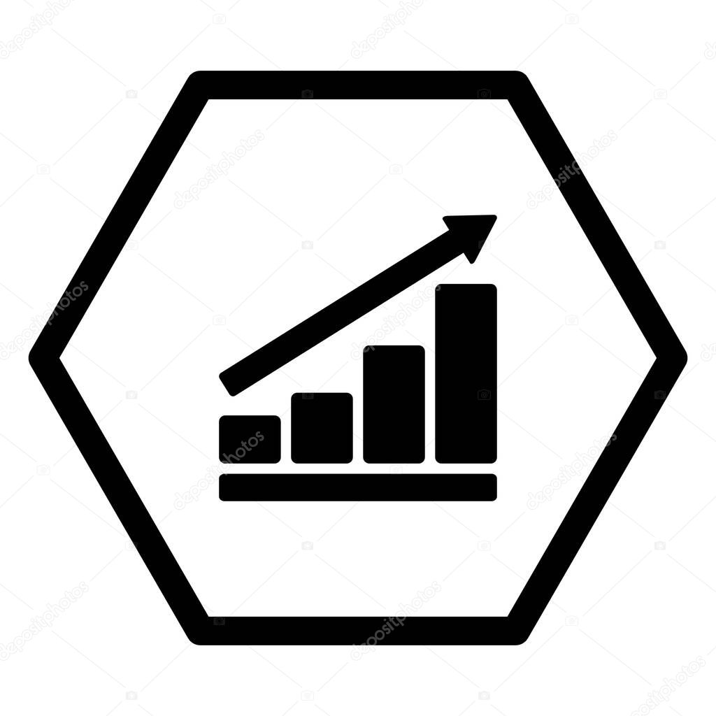 Gr fico de barras y hex gono como ilustraci n vectorial 2024
