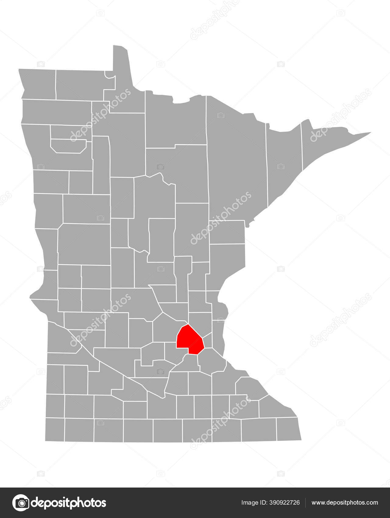 Mapa Hennepin Minnesota Vector de stock #390922726 de ©rbiedermann