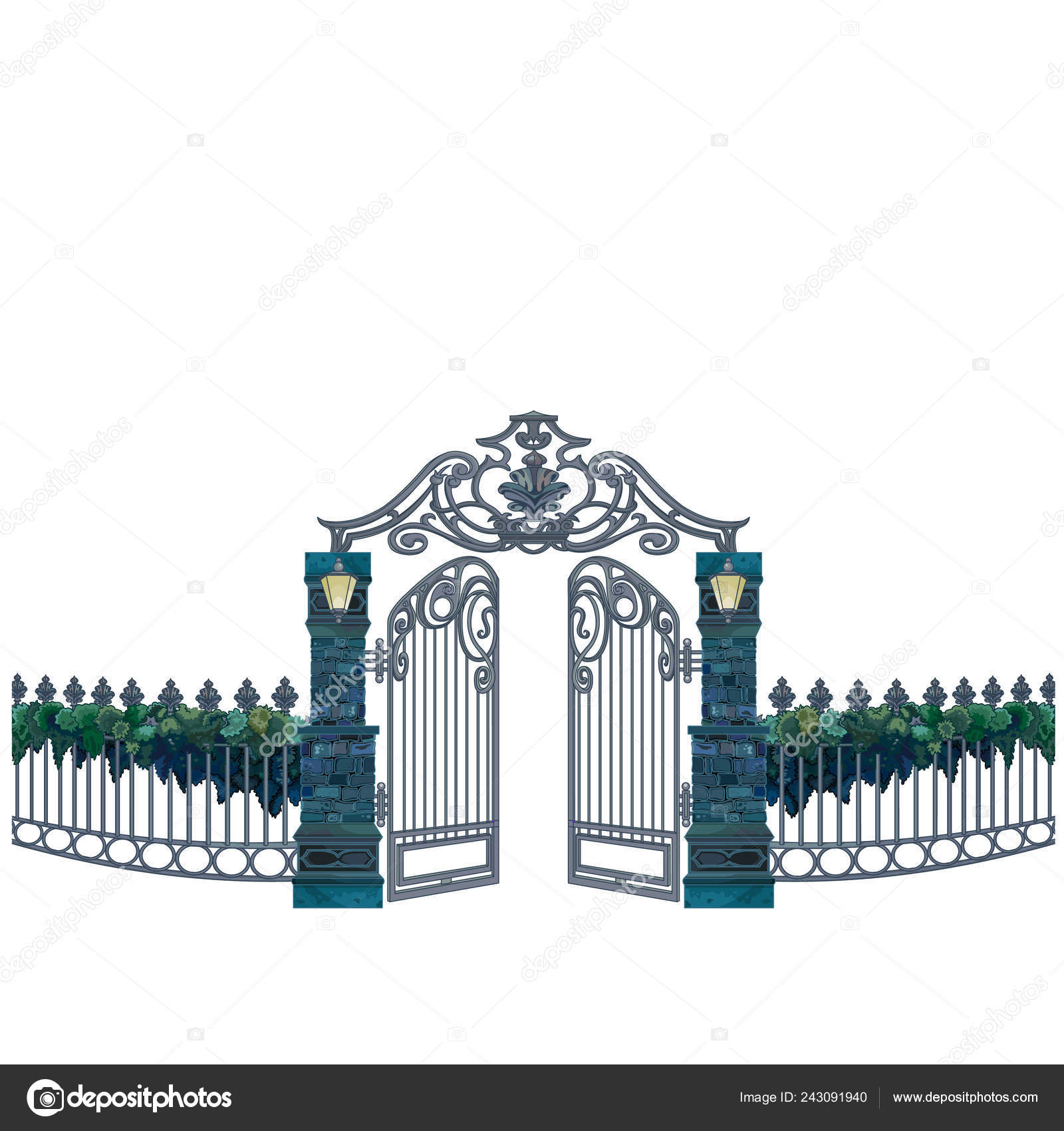 Royal Gate Isolated White Background Stock Vector by ©Dazdraperma 243091940