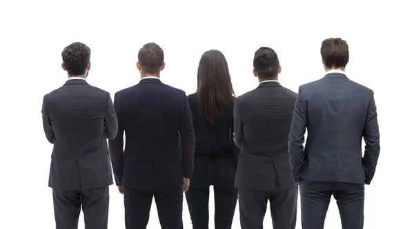 Back view group of business people. Rear view. Isolated over white ...