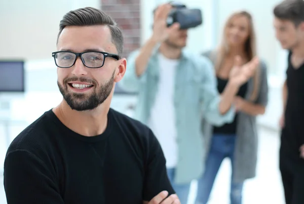 male software programmer testing a new app - Stock Image - Everypixel