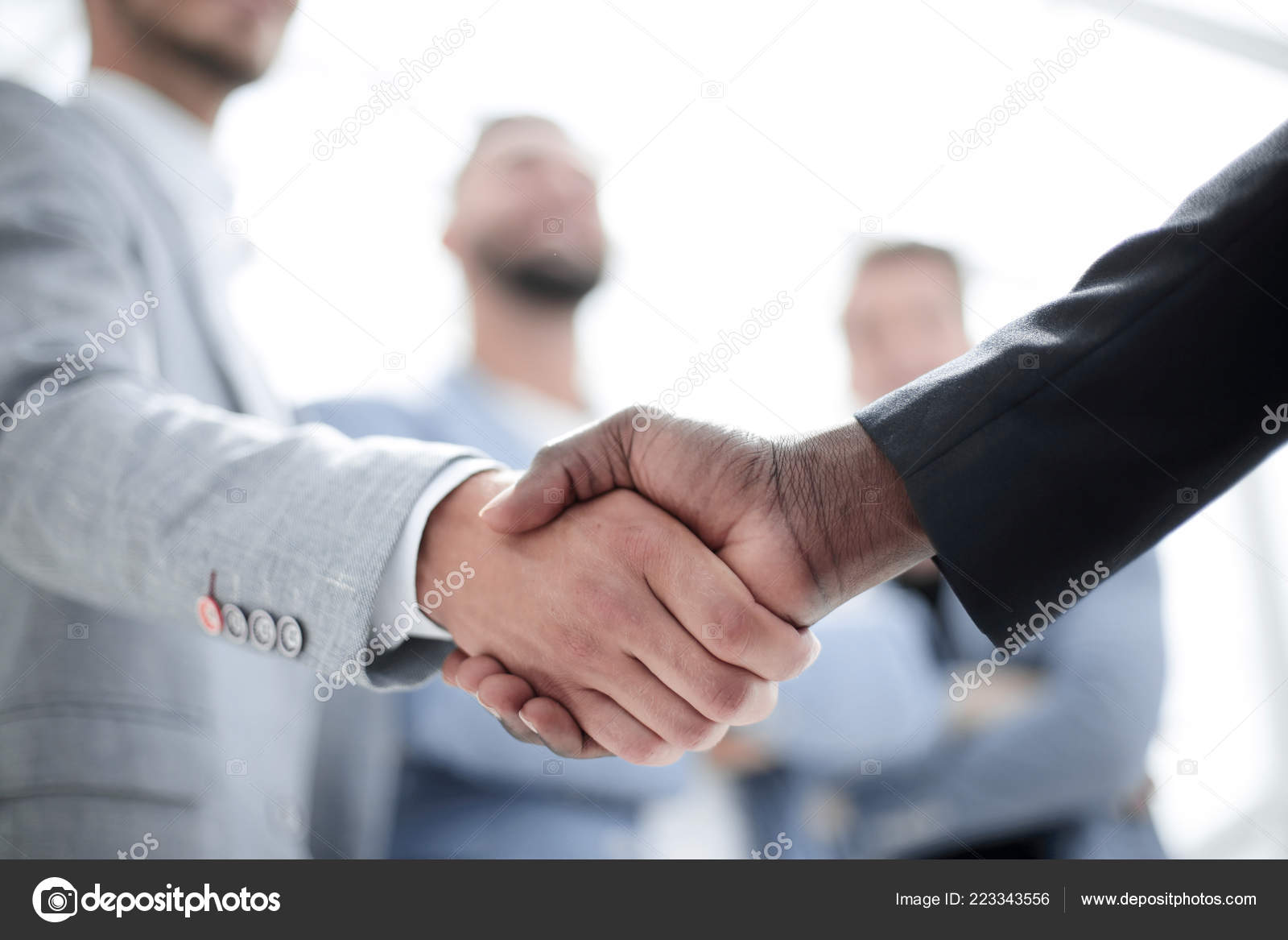 Business handshake. Two businessman shaking hands in office — Stock ...