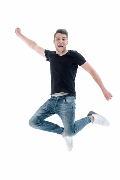 Flying man with blank face expession| Isolated — Stock Photo © zakazpc ...