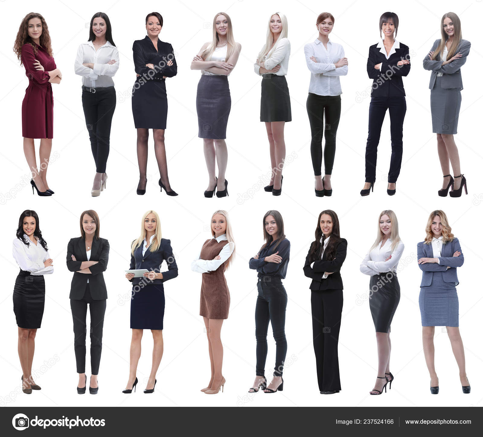 In full growth.collage of a group of successful young business women ...