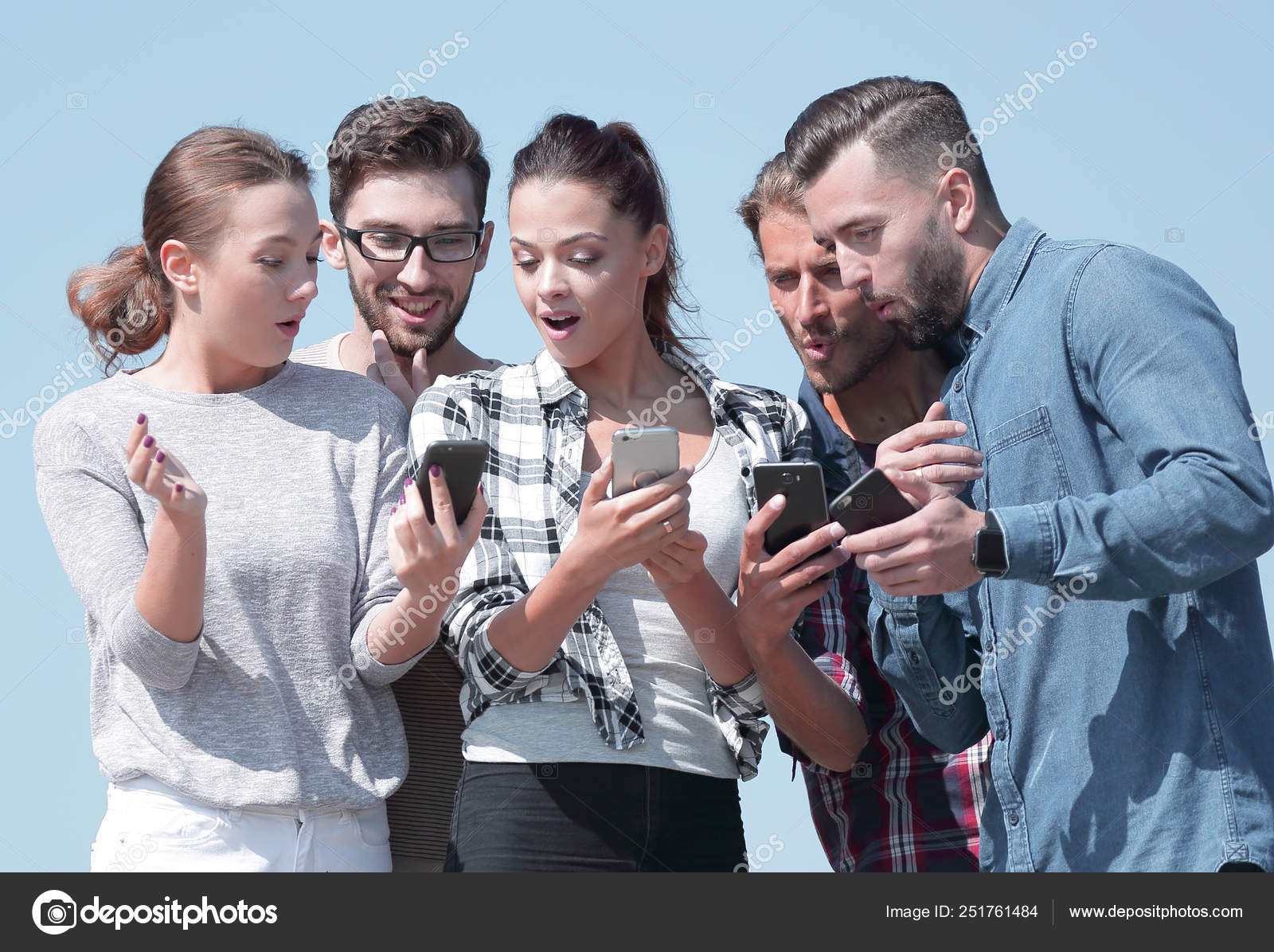 Group of young people using smartphones. Stock Photo by ©depositedhar ...