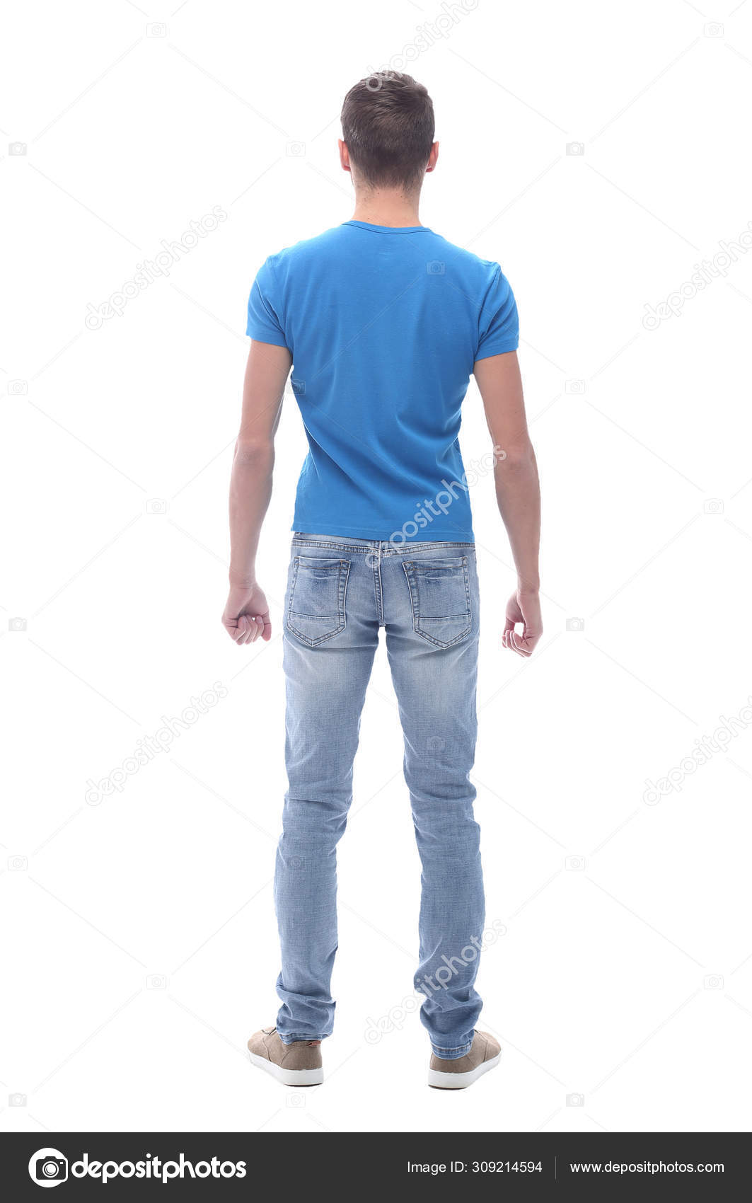 Rear view . modern stylish guy looking forward Stock Photo by ...