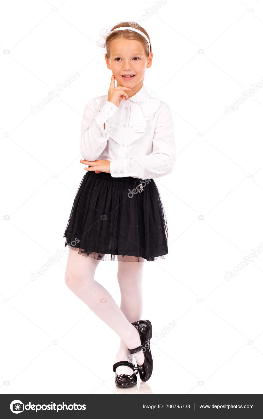 Beautiful Blonde Little Girl Isolated White Background — Stock Photo © arkusha #206795738
