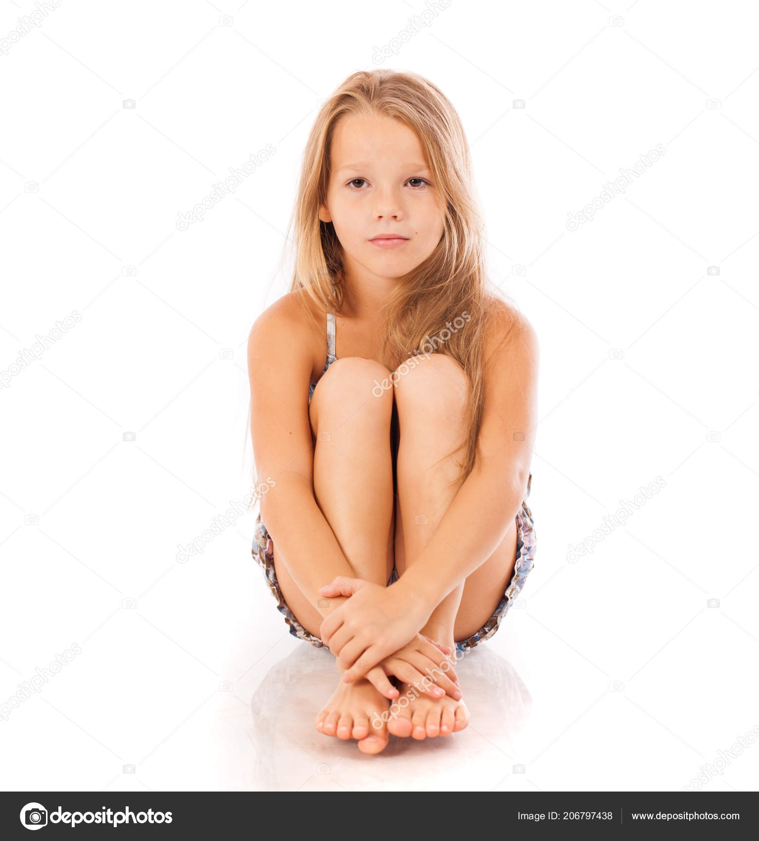Beautiful Blonde Little Girl Isolated White Background — Stock Photo © arkusha #206797438