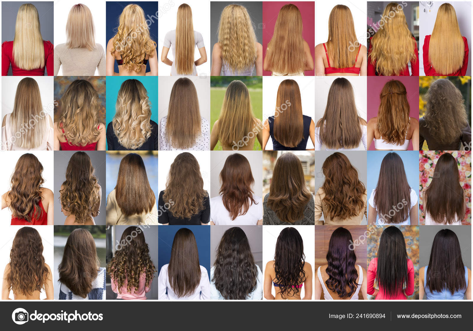 Collage Différents Types Coiffure Féminine — Photo de stock par ...