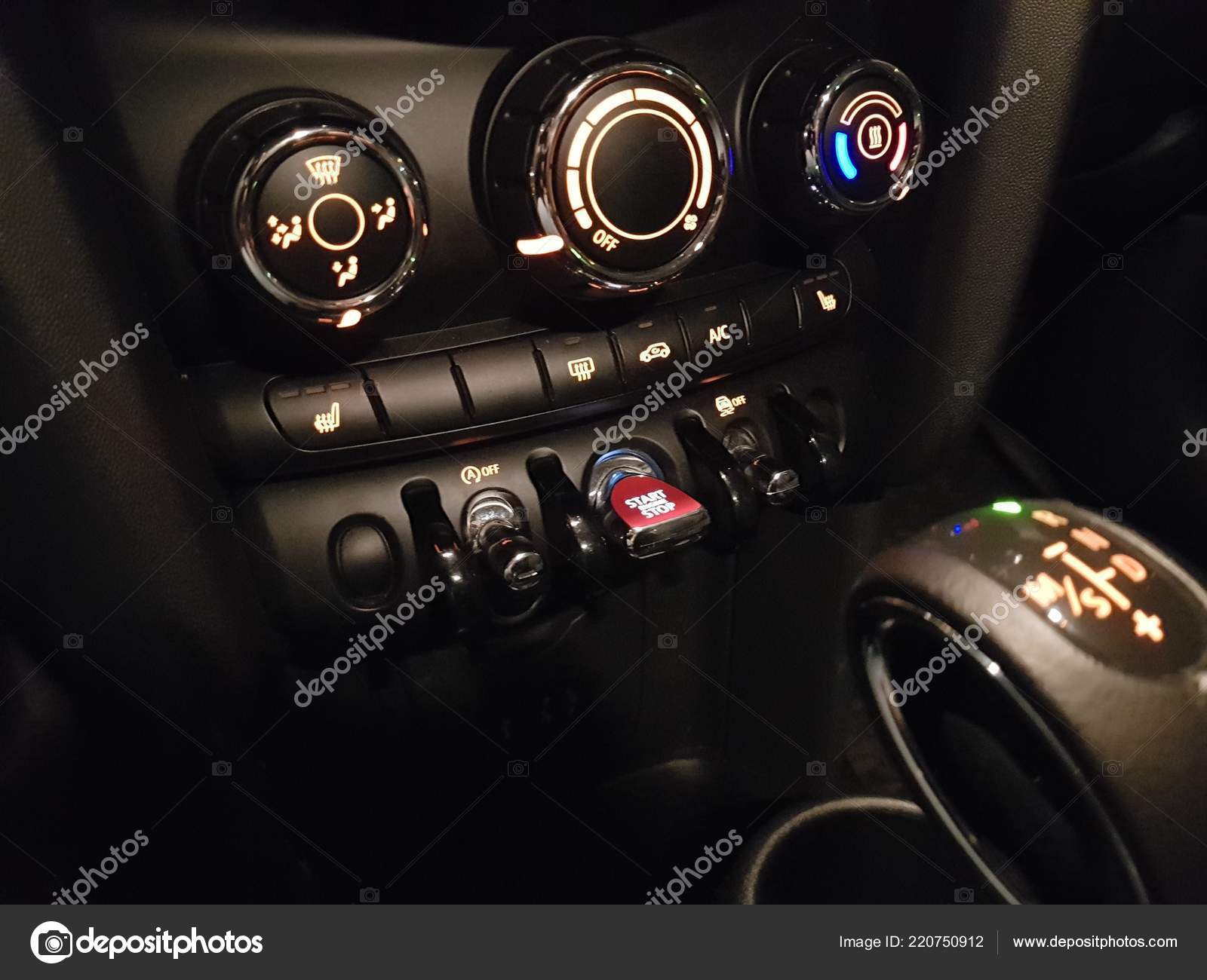 Start stop key into the lock of ignition of the car. — Stock Photo ...
