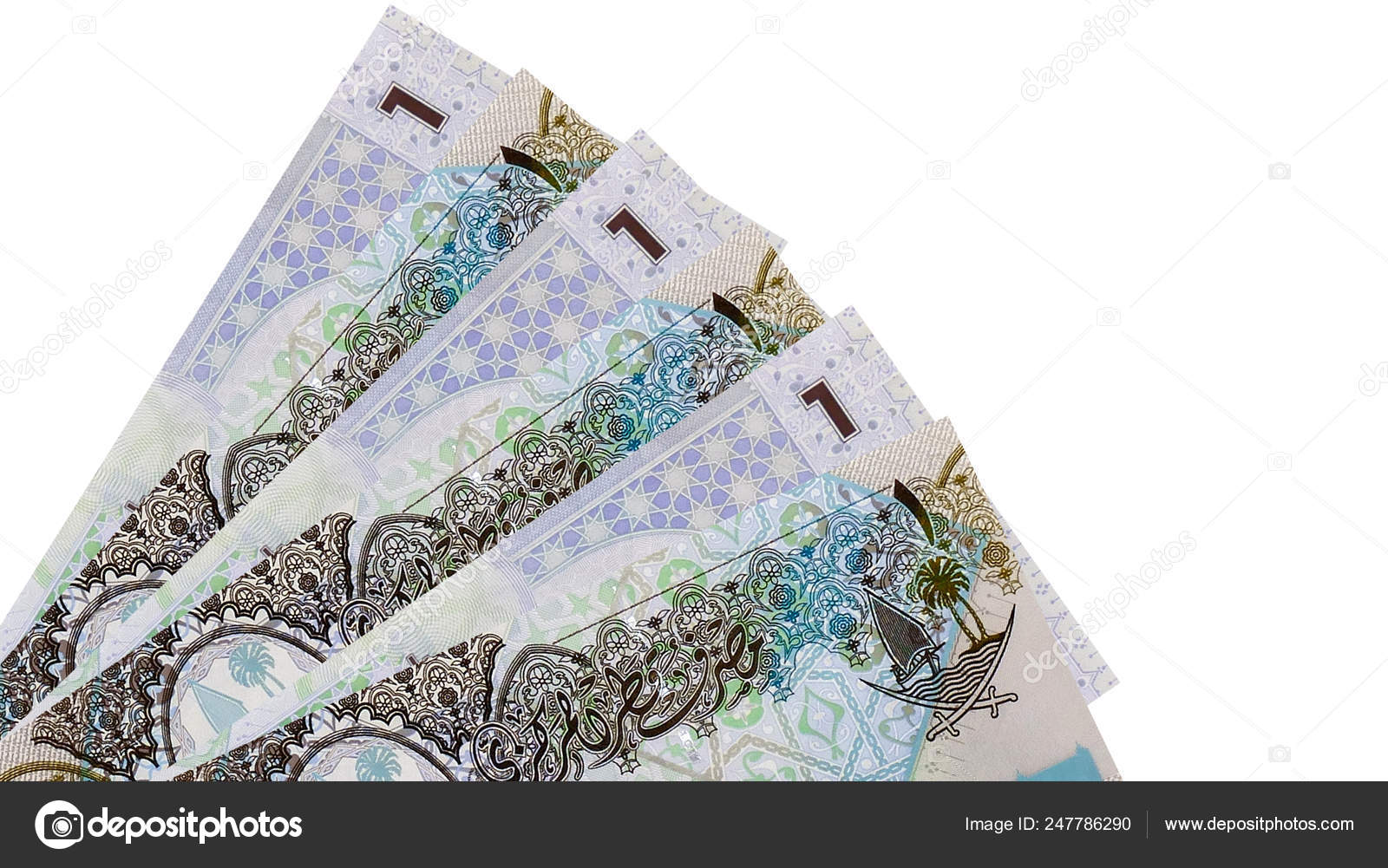 Corner of Qatar 1 riyals Banknote. — Stock Photo © gsdonlin #247786290