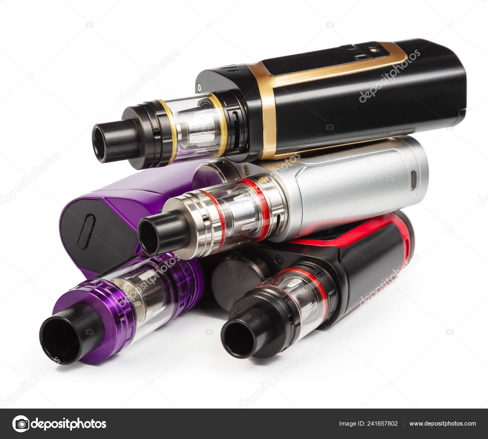 Pile of new vaping devices isolated on white background Stock Photo by ...