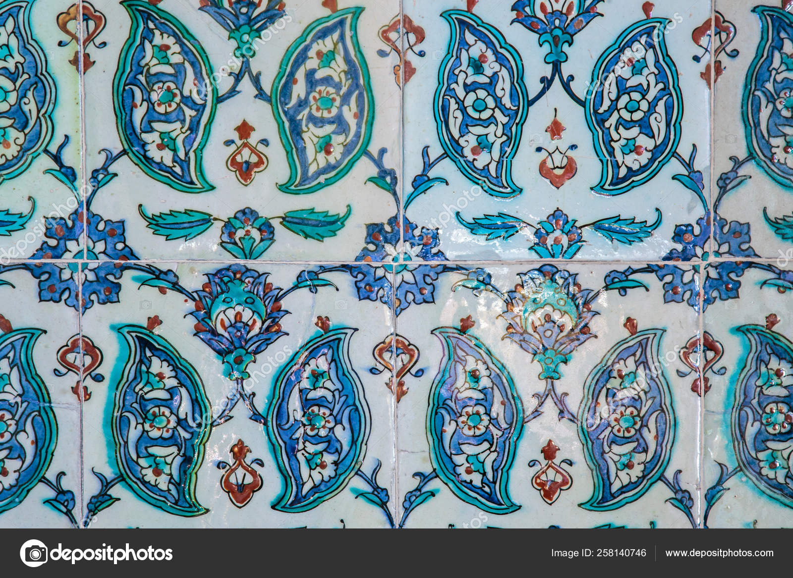 Texture of ceramic tiles in oriental East style. Turkish ceramic tiles ...