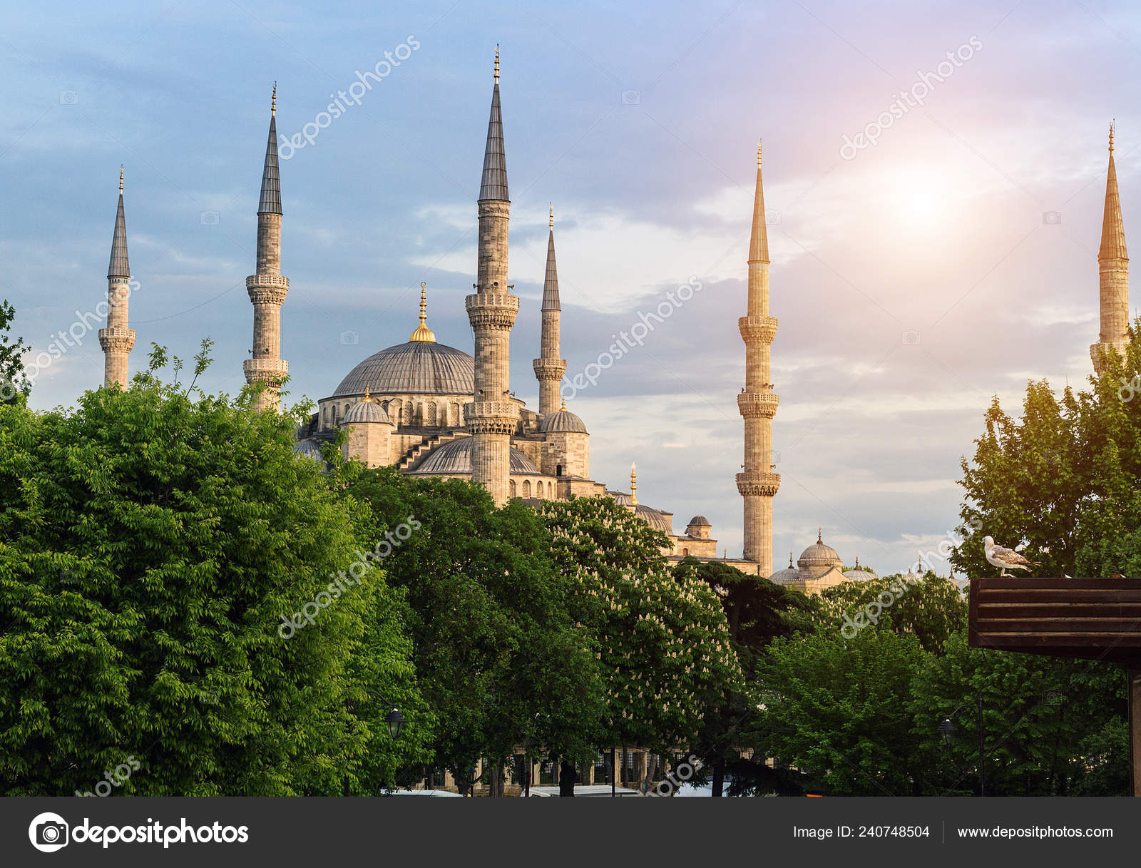Blue Mosque Sultanahmet Minarets Domes Landmark Istanbul Turkey ...