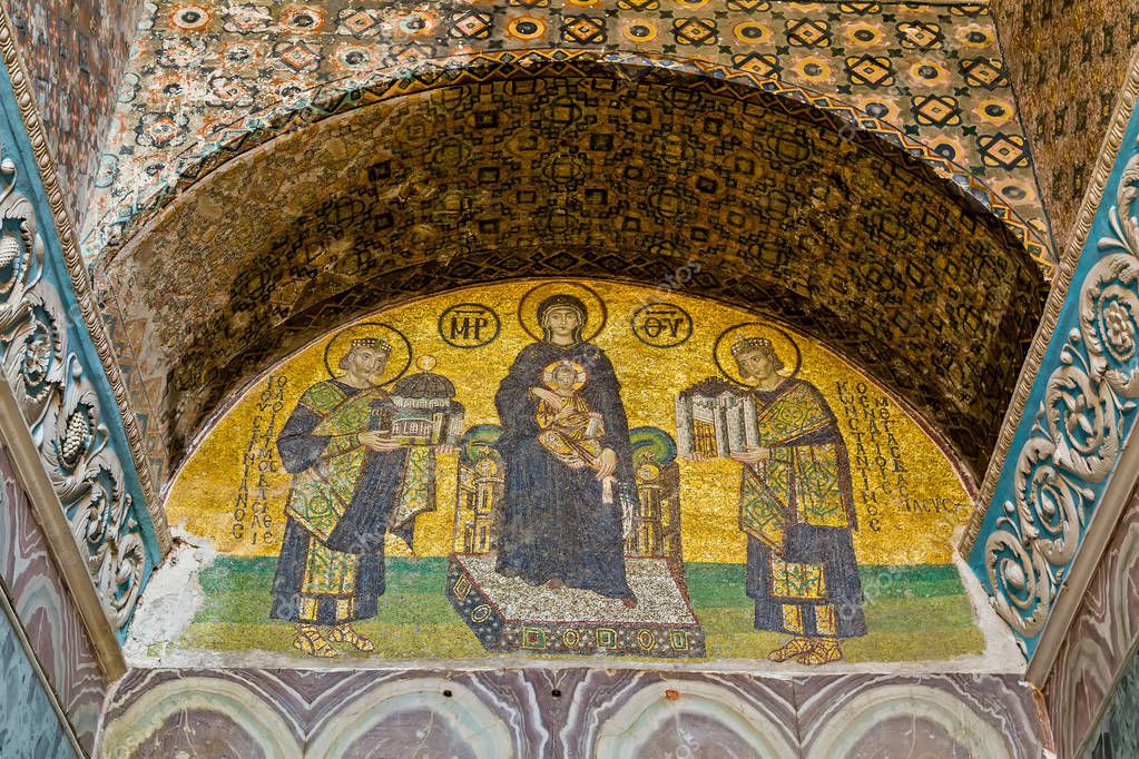 ISTANBUL - 01 DE MAYO DE 2014: Icono de mosaico cristiano en la ...