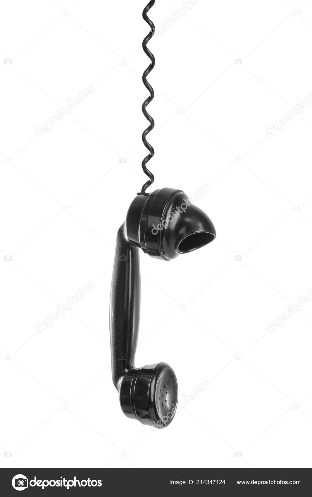 Vintage Telephone Receiver Isolated White Background Stock Photo by ...