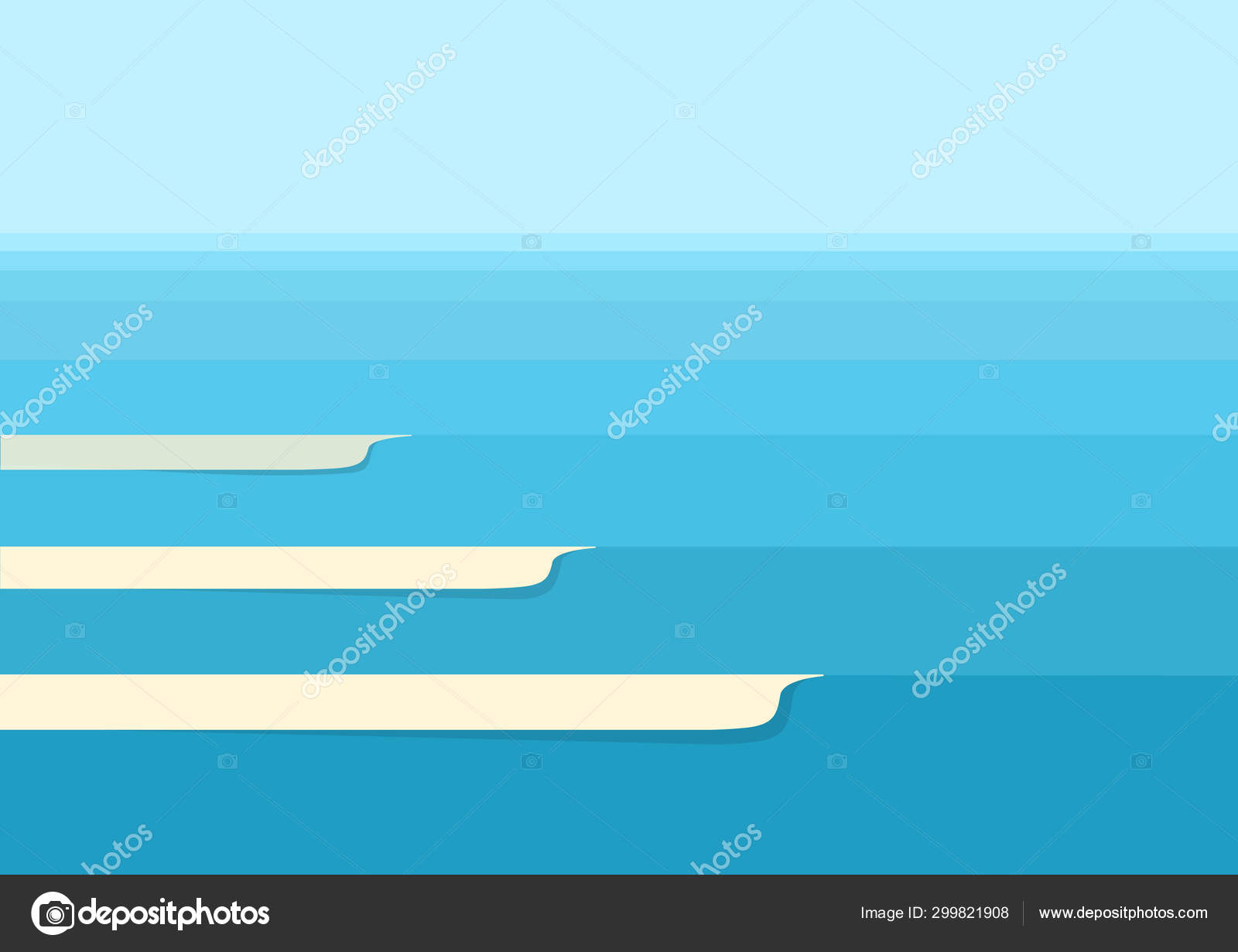 Ocean waves blue background. Vector abstract seascape illustrati Stock ...