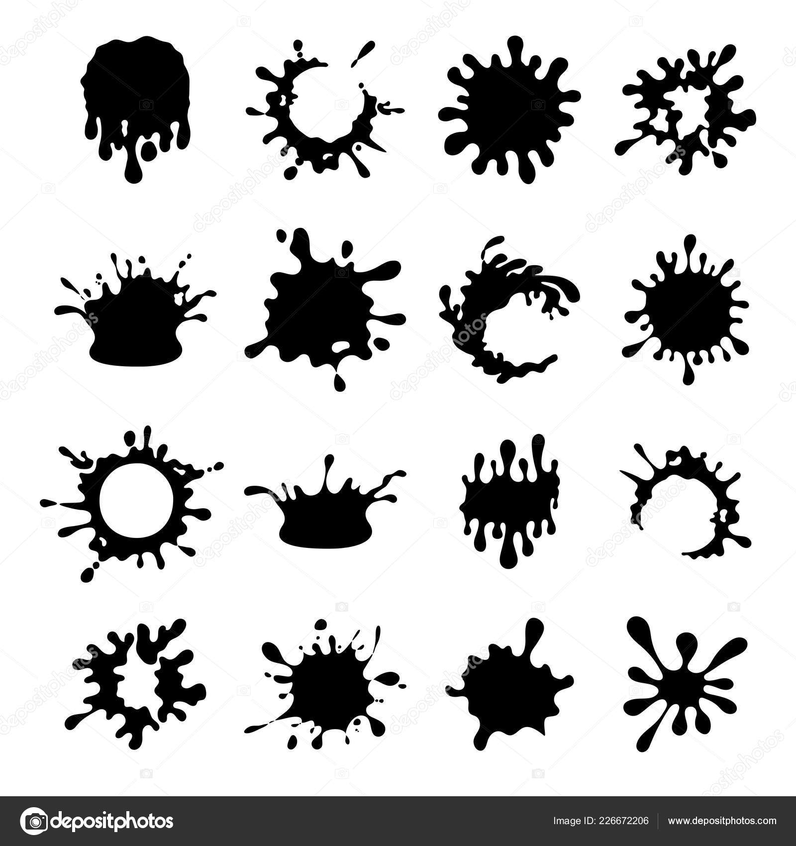 Set of black drops and splash Stock Vector by ©creatOR76 226672206