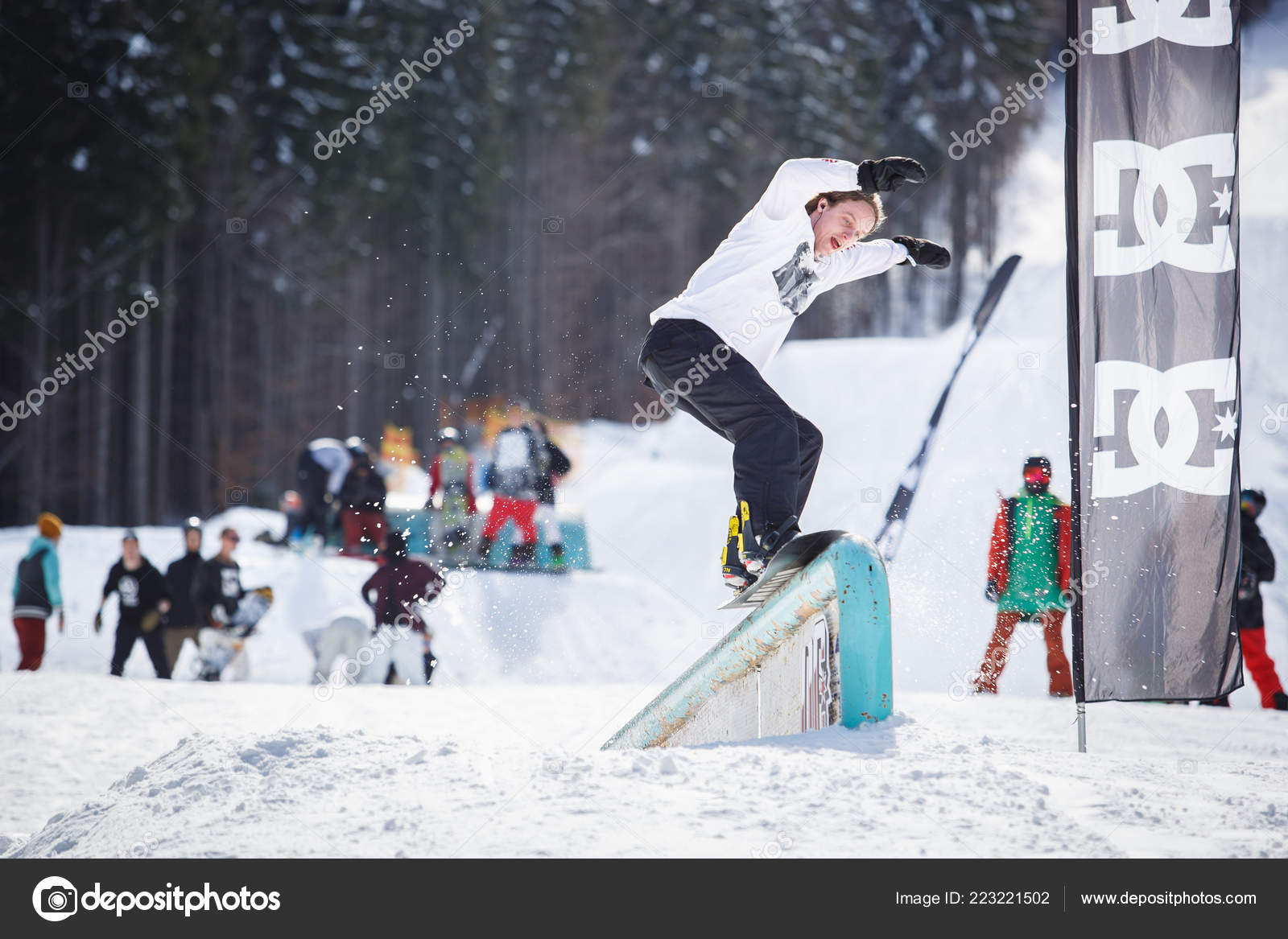 Bukovel Ukraine March 2018 Snowboard Jib Contest Rails Snow Park ...