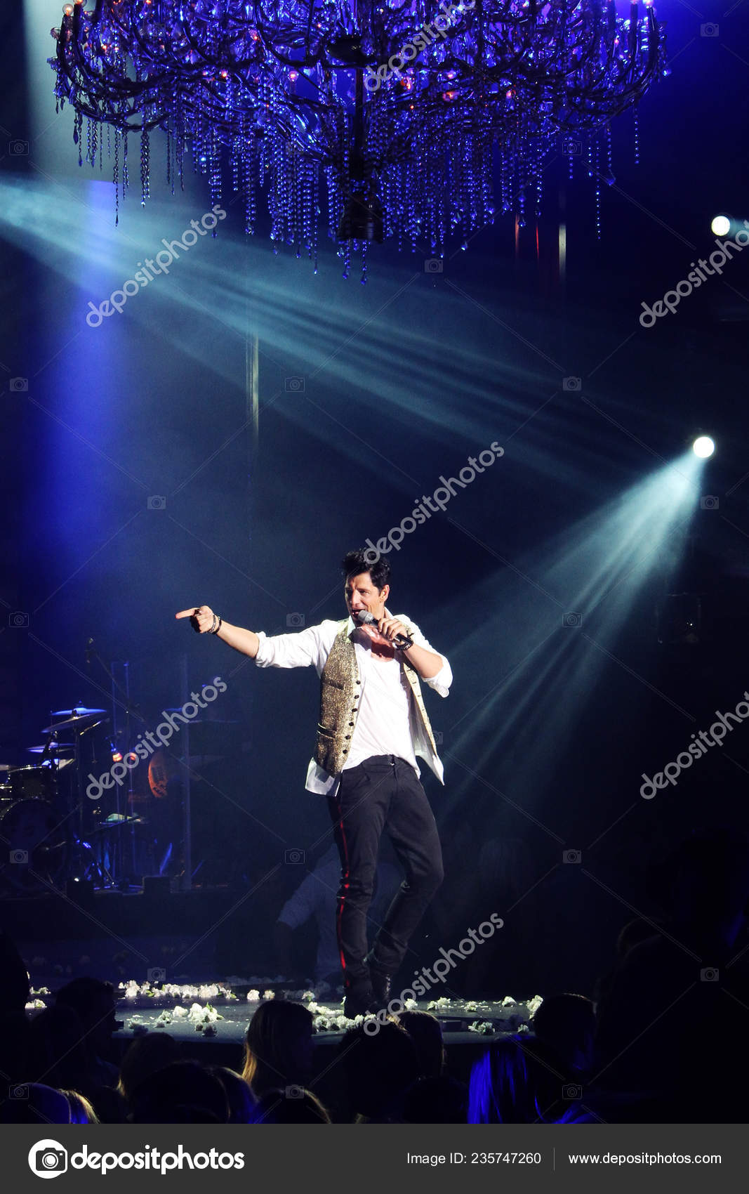 Editorial Photos Famous Greek Pop Singer Sakis Rouvas Performing Stage ...