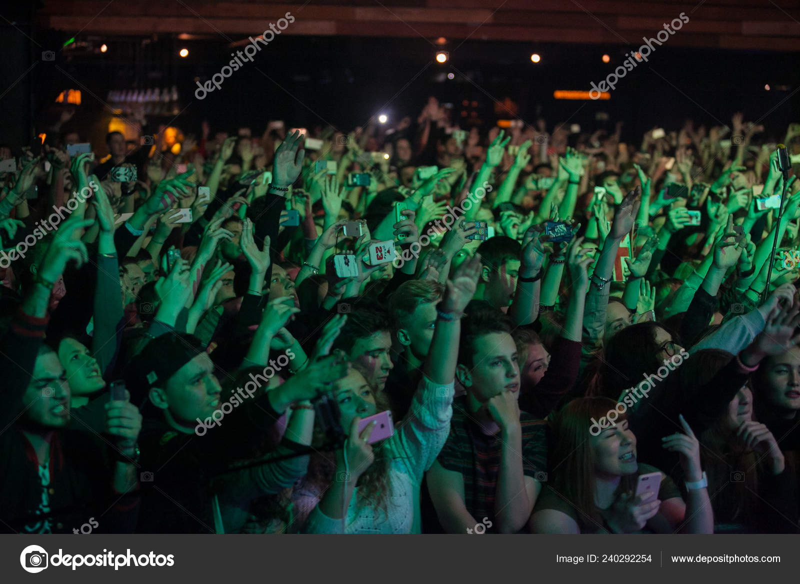 Moscow October 2016 Crowded Danceflloor Nightclub Big Live Music Show ...