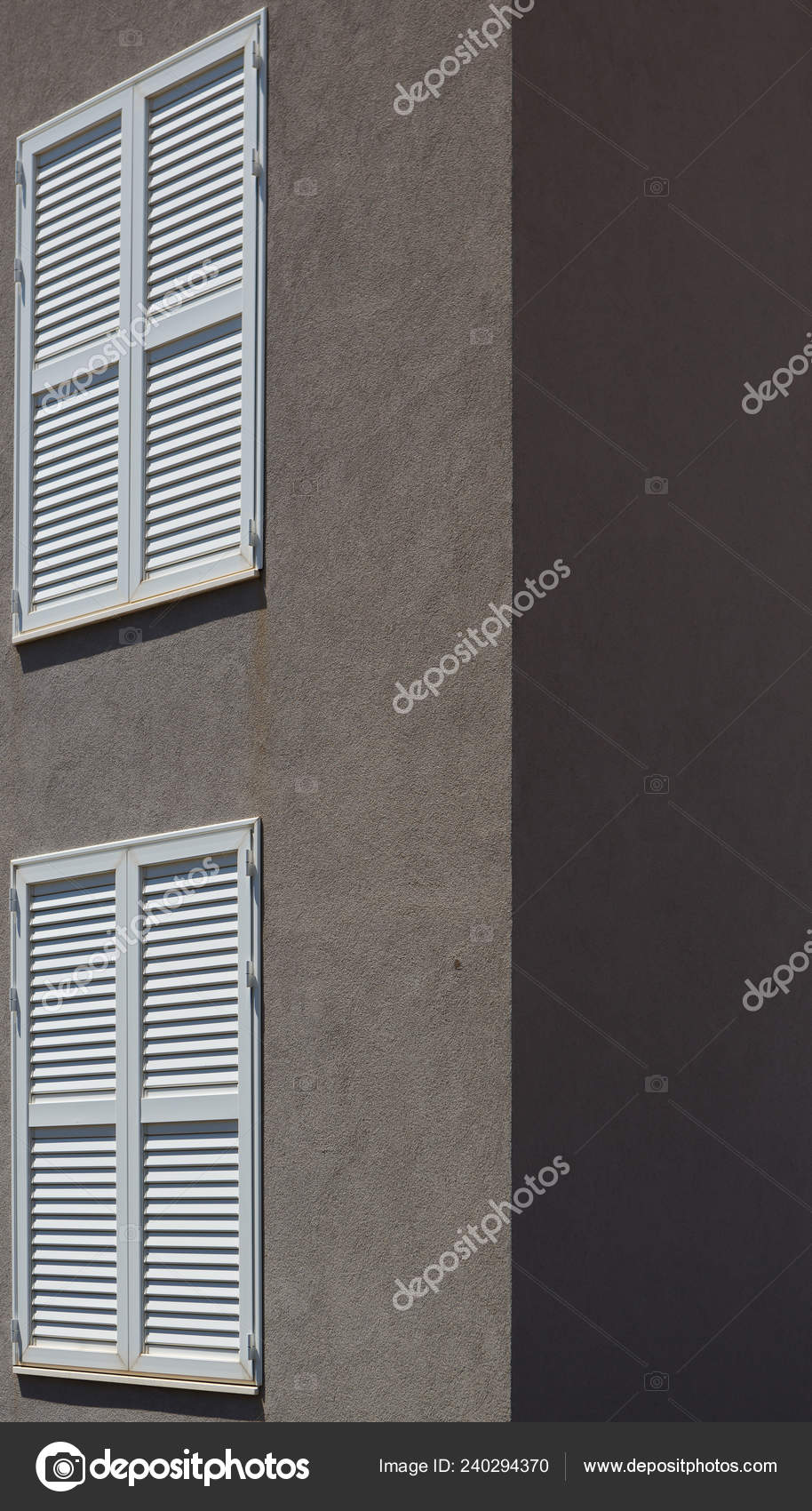 Vertical House Wall Shutters Windows Dark Grey Concrete Building Wall ...