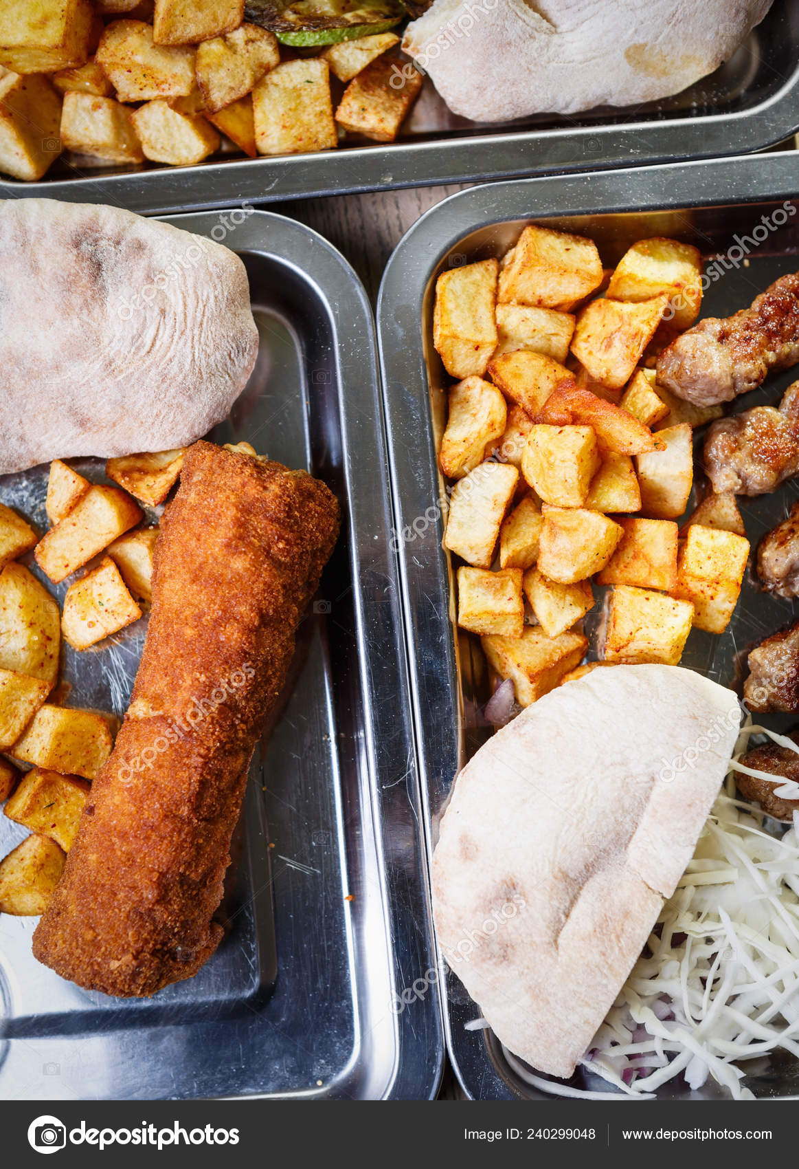 Exotic Serbian Food Menu Top View Background Traditional Grilled Smoked ...