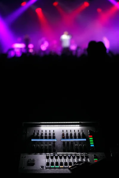 Stage lighting controller panel in night club - Stock Image - Everypixel