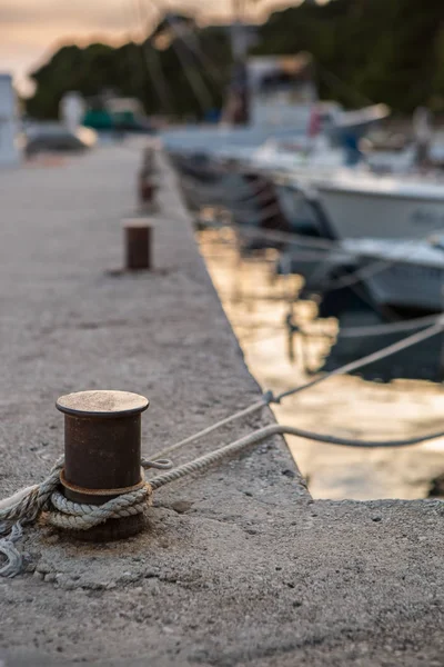 Mooring Bollard Pier Harbor Water Craft Tied Shore Knot Popular Stock ...