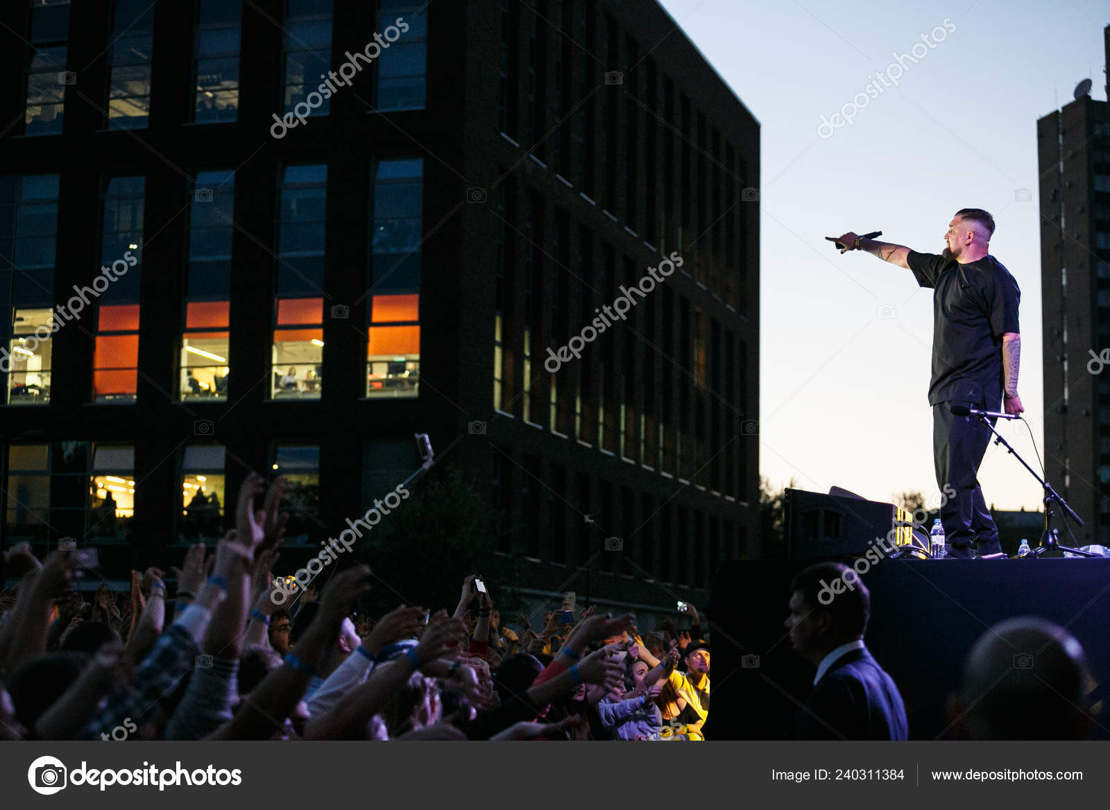Moscow July 2017 Famous Rap Singer Basta Sing Stage Front – Stock ...
