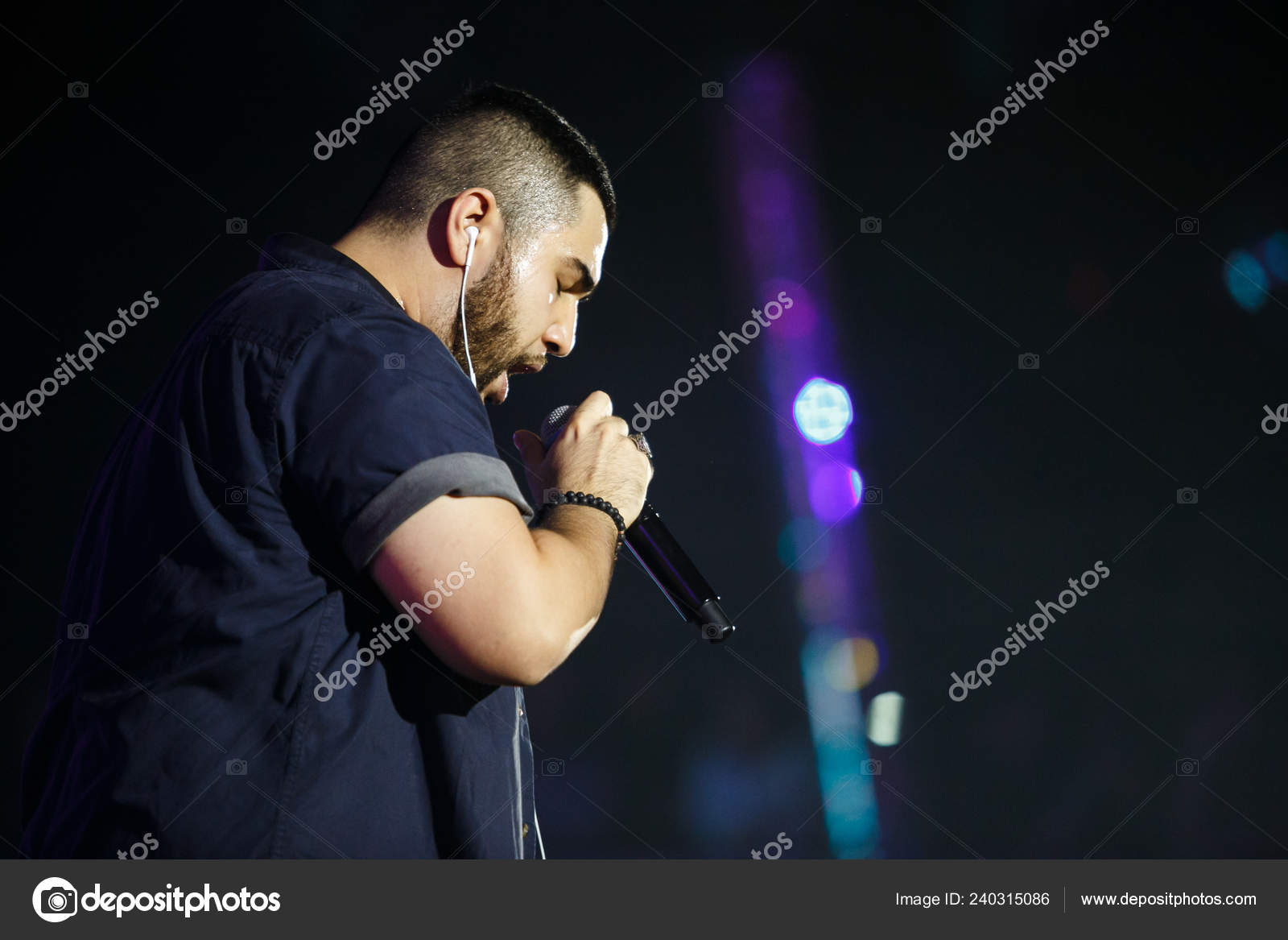 Moscow November 2016 Popular Rap Singer Sing Scene Night Club – Stock ...