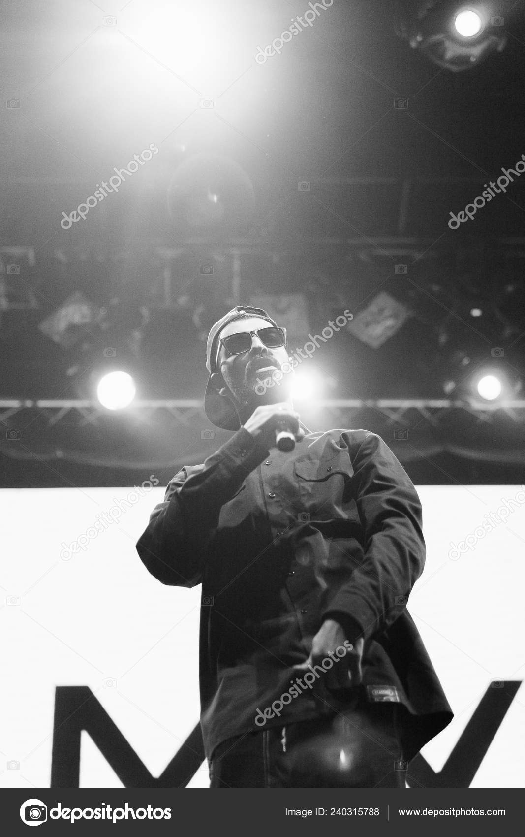 Moscow October 2016 Rap Singer Sing Stage Night Club Hip — Stock ...