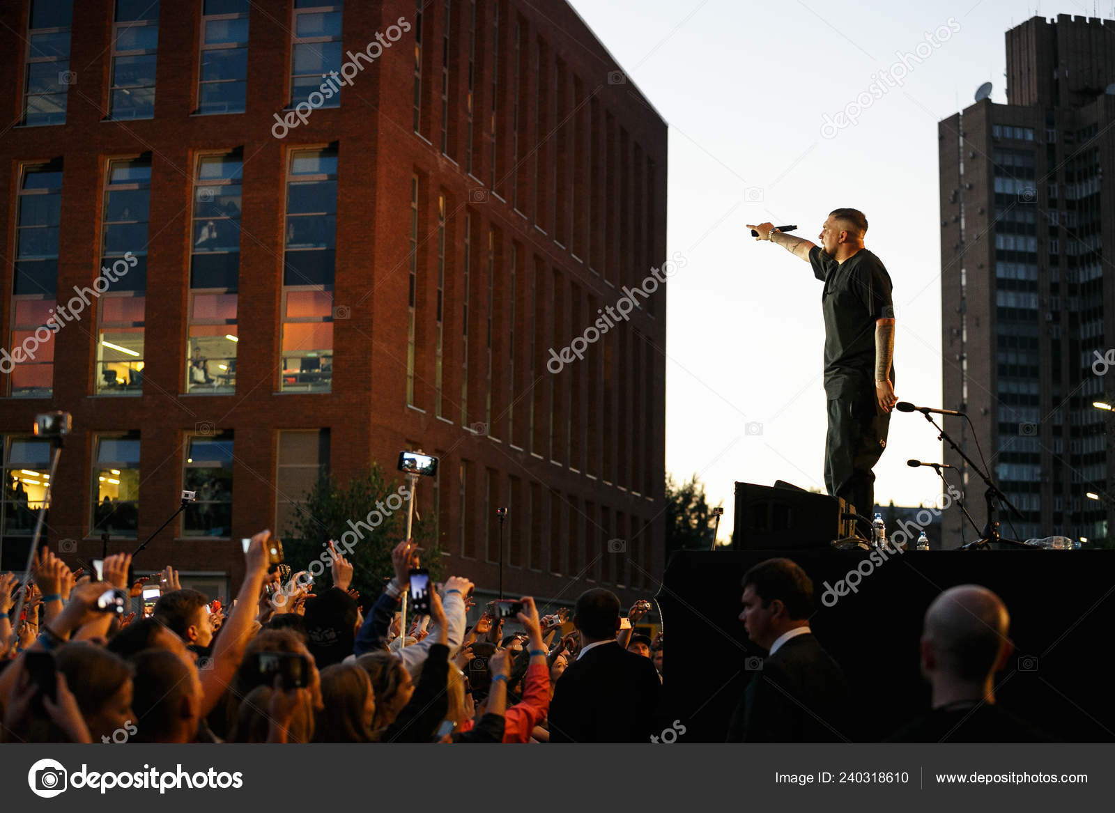 Moscow July 2017 Famous Rap Singer Basta Sing Stage Front – Stock ...