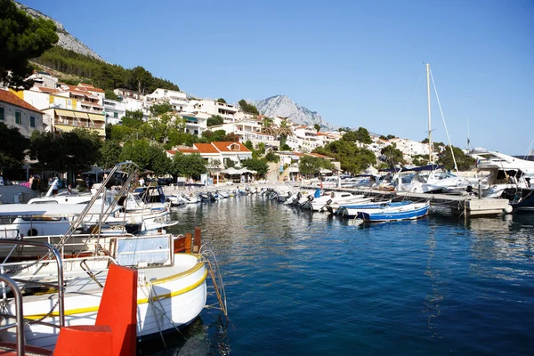 Brela Croatia June 2017 Motor Boats Pier Blue Harbor Adriatic Stock ...