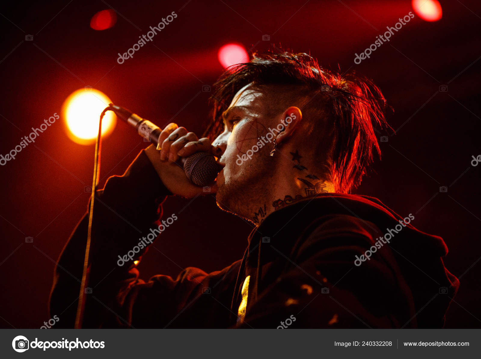 Moscow March 2017 Rapper Lil Peep Concert Night Club — Stock Editorial ...