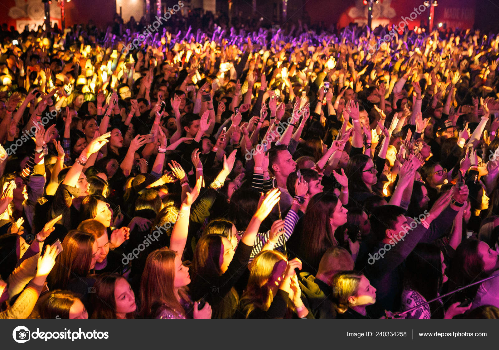 Moscow November 2016 Crowded Dancefloor Night Club Full Nightclub ...