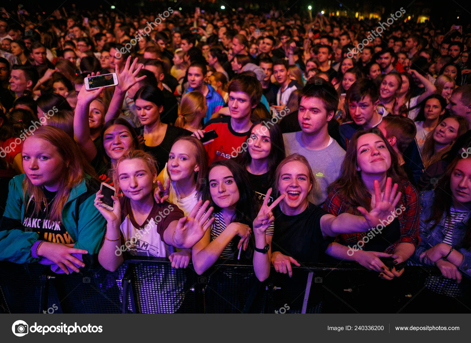 Moscow November 2016 Crowded Dance Floor Nightclub Big Live Music ...