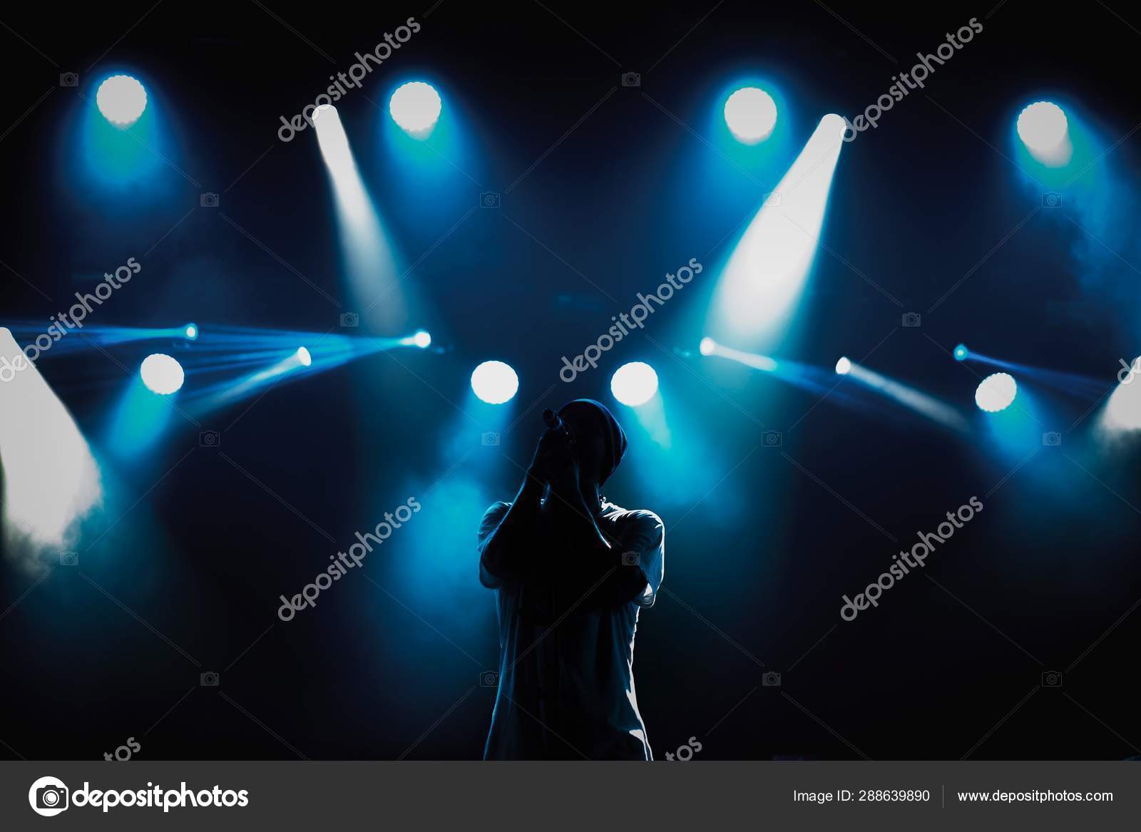 Rapper With Mic Silhouette