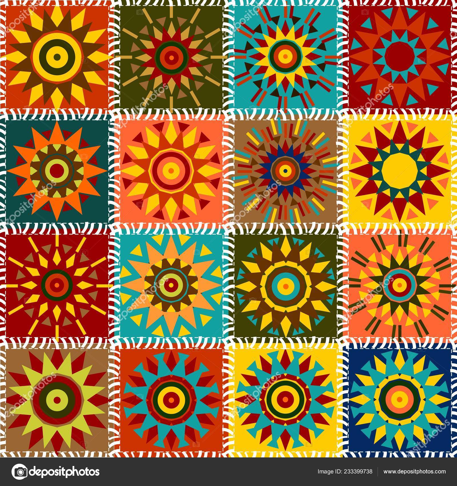 Patchwork Background Different Patterns Stock Vector by ©kle555 233399738