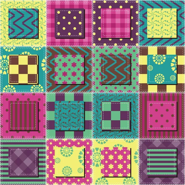 Patchwork background with different patterns — Stock Vector © kle555 ...