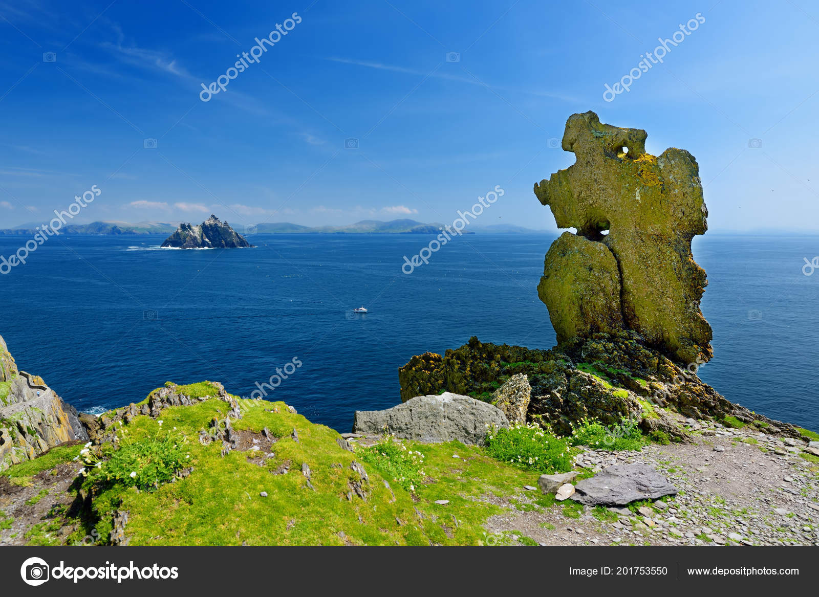 Stone Ruins Skellig Michael Great Skellig Ireland — Stock Photo ...