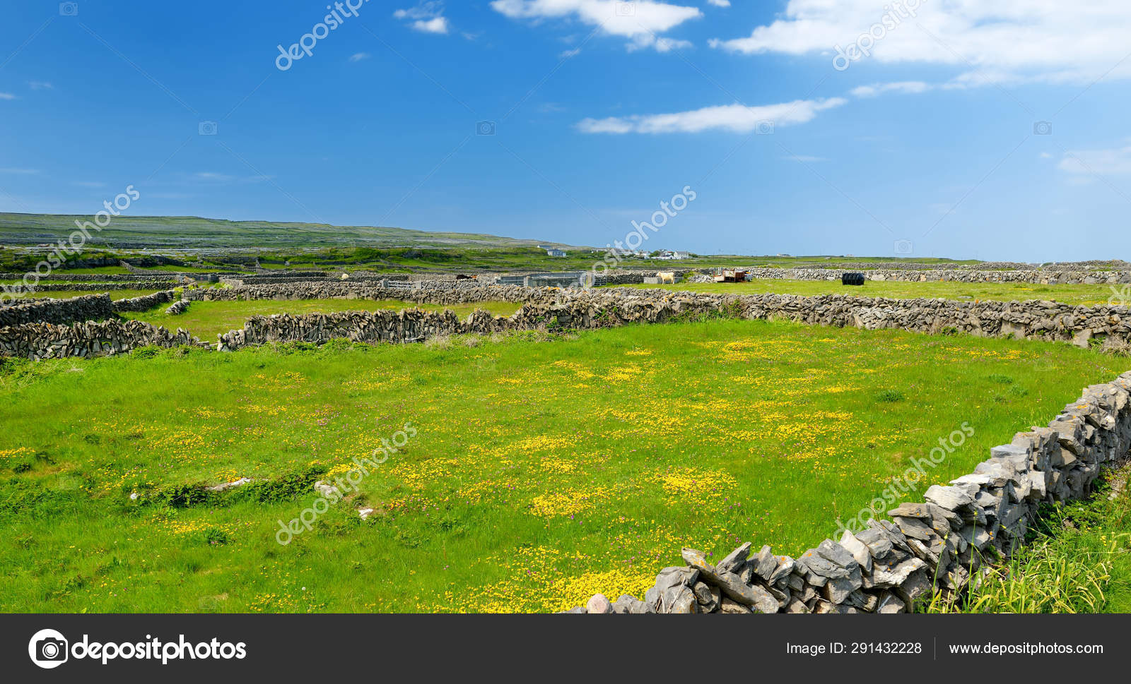 Inishmore or Inis Mor, the largest of the Aran Islands in Galway Bay ...