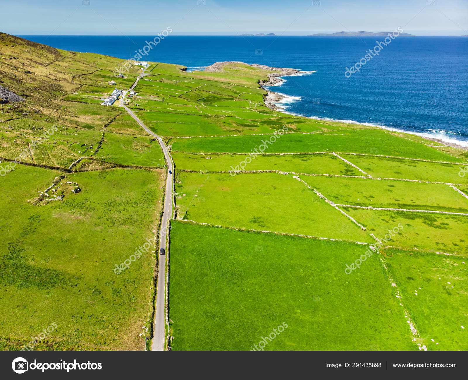 Spectacular aerial view of Mullaghmore Head with huge waves rolling ... Spectacular aerial view of Mullaghmore Head with huge waves rolling ...