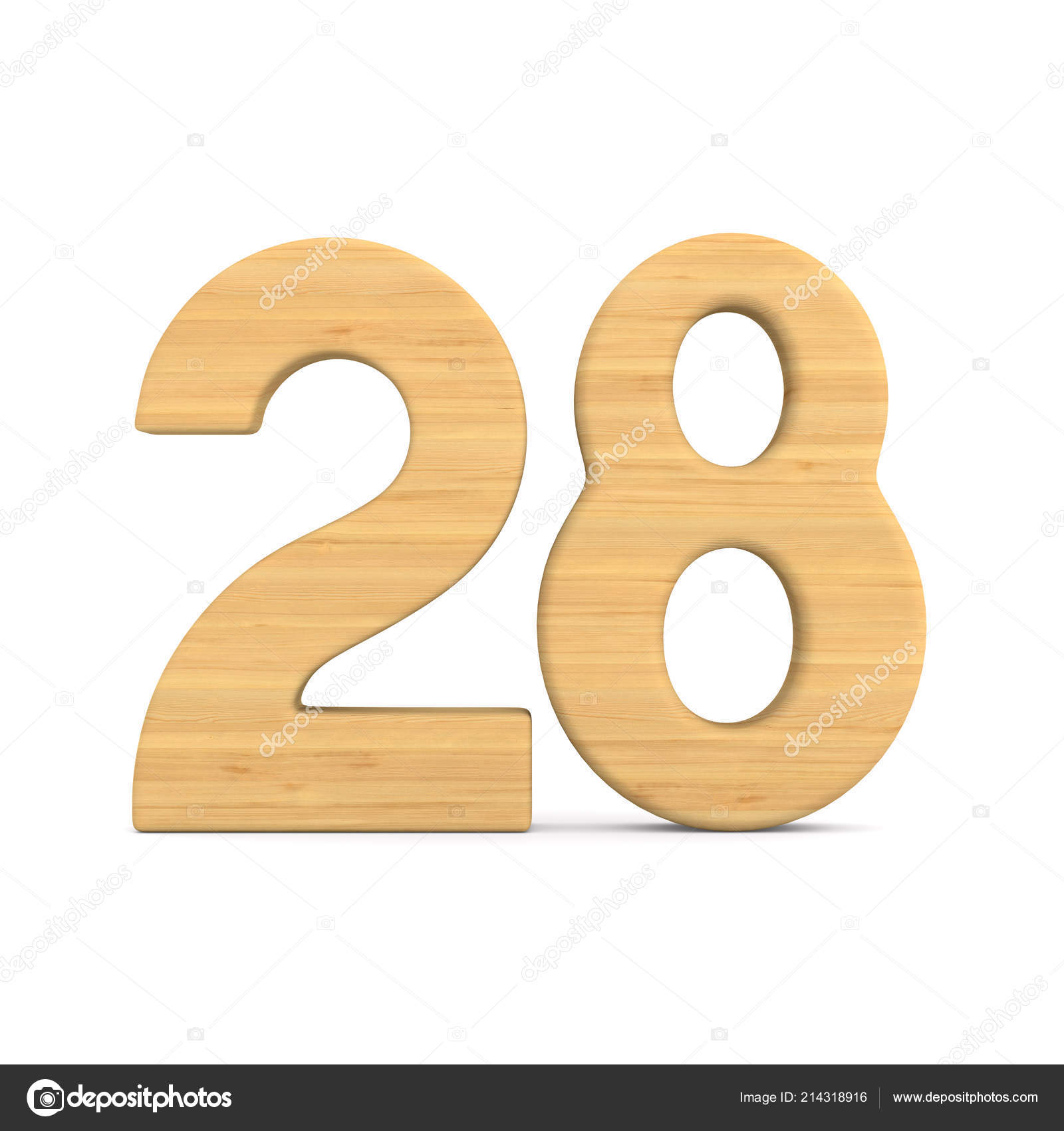 Number Twenty Eight White Background Isolated Illustration Stock Photo ...