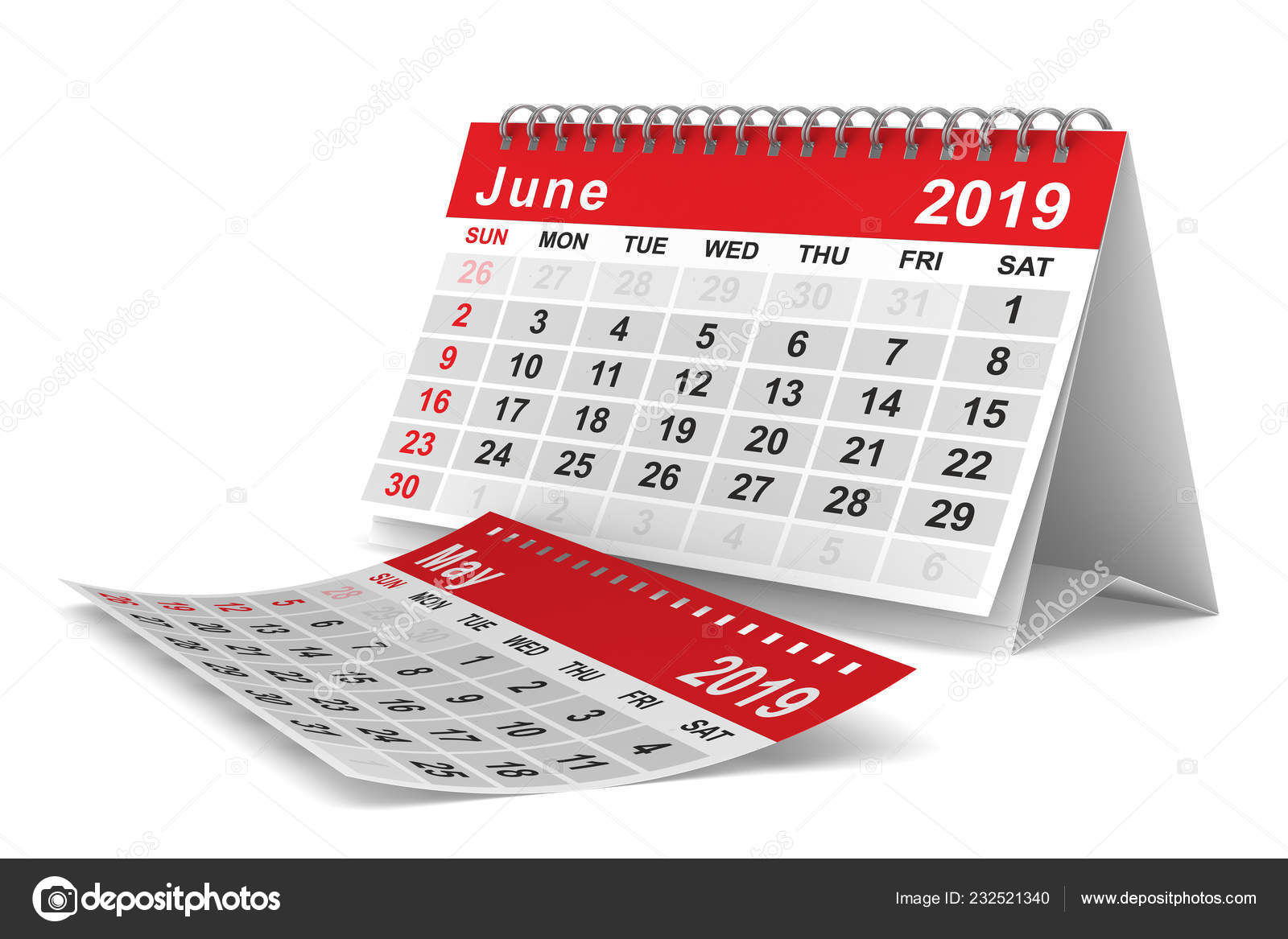 2019 Year Calendar June Isolated Illustration — Stock Photo © ISergey ...