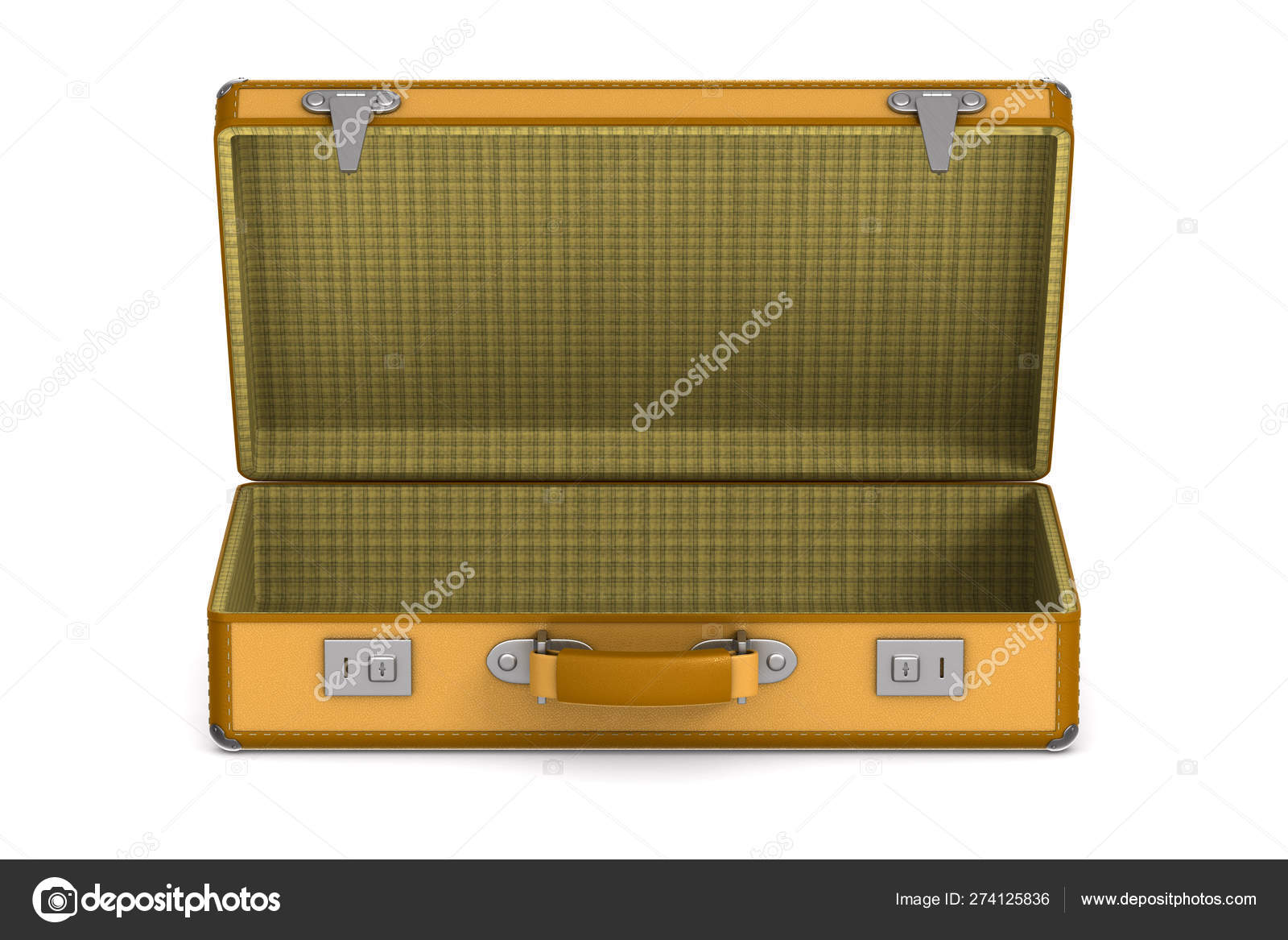 Open travel bag on white background. Isolated 3D illustration Stock ...